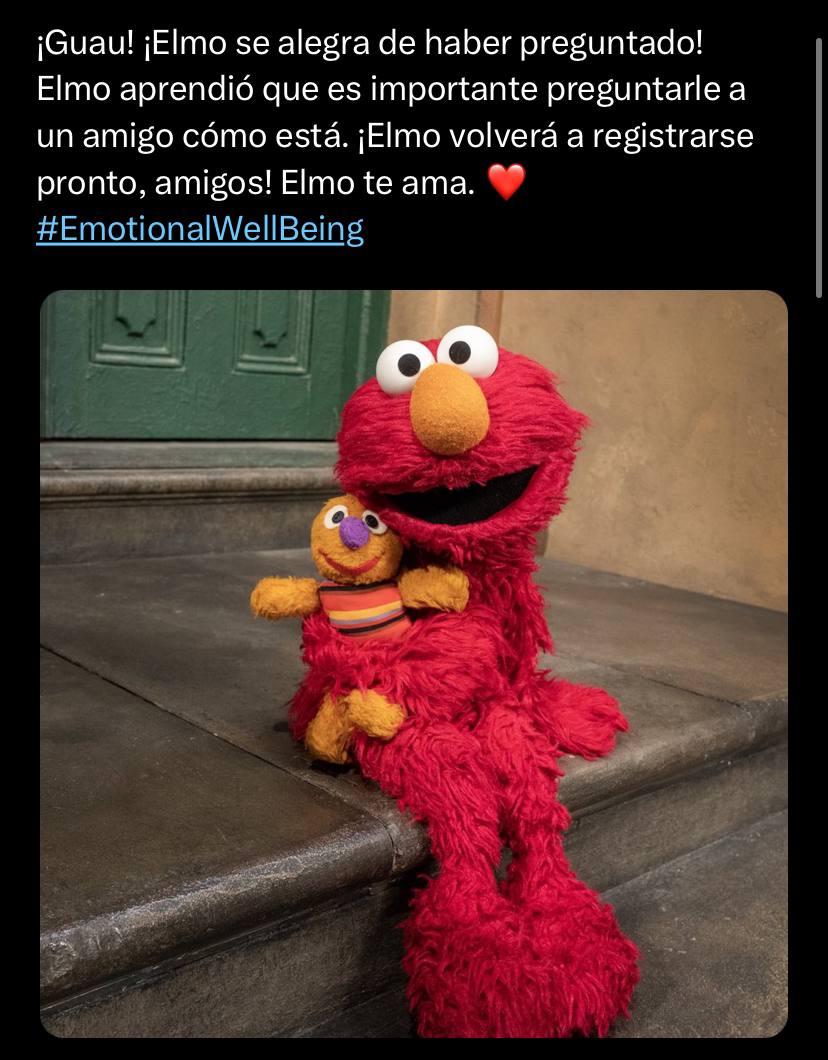 Elmo pregunta en redes “¿cómo están?” y revela crisis de salud mental ...